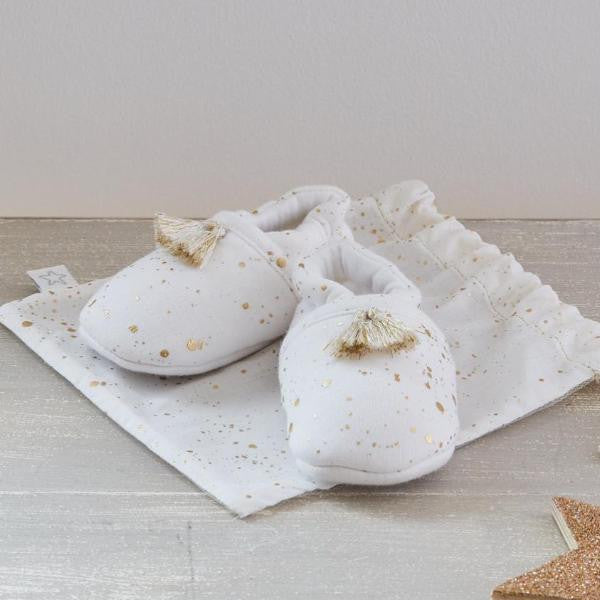 Shop Albetta British Confetti Print Booties for Newborn Babies
