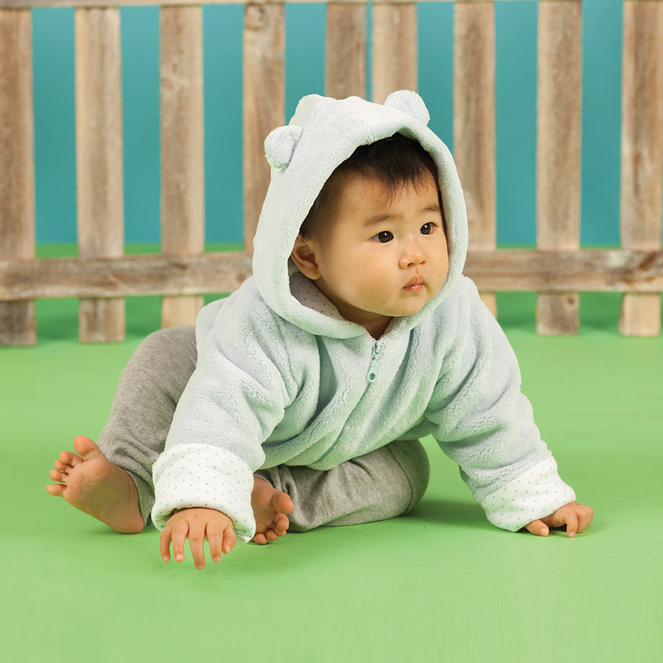 Angel Dear Unisex Baby Grey Bear Ears Fuzzy Jacket for Babies