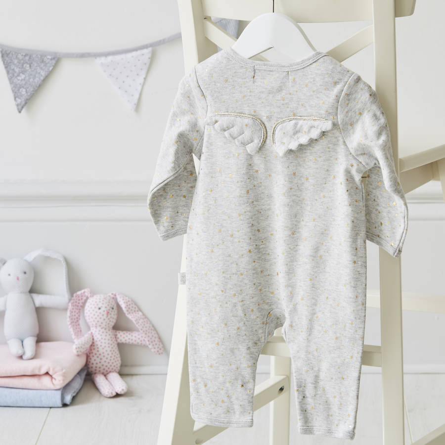 Shop Albetta British Baby Gold Star Angel Babygrow Romper for Infants