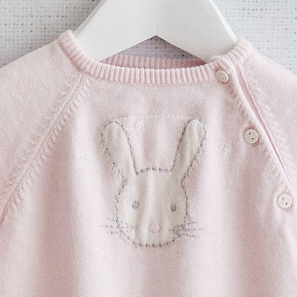 Shop Albetta Baby British Cashmere Cotton Bunny Babygrow